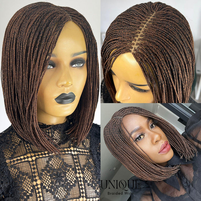 Micro Box Braids - Short Bob Braids Wig - UniqueBraidedWigs