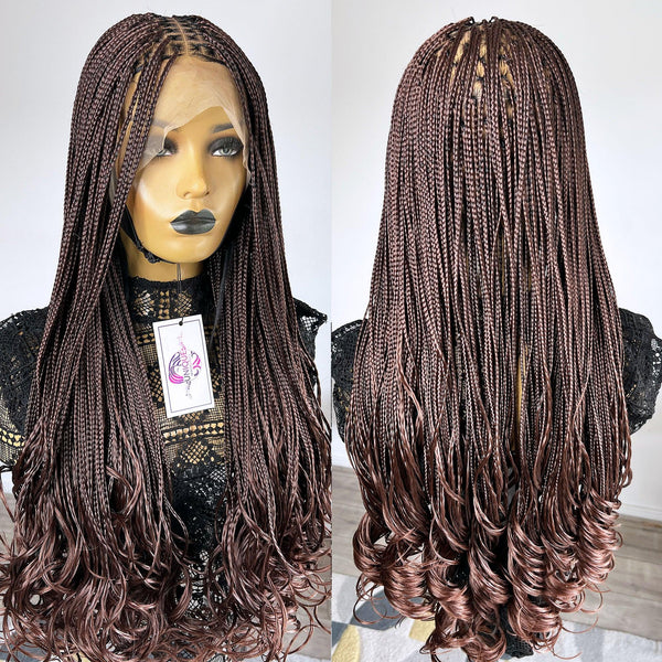Box Braids with Curls - UniqueBraidedWigs.com