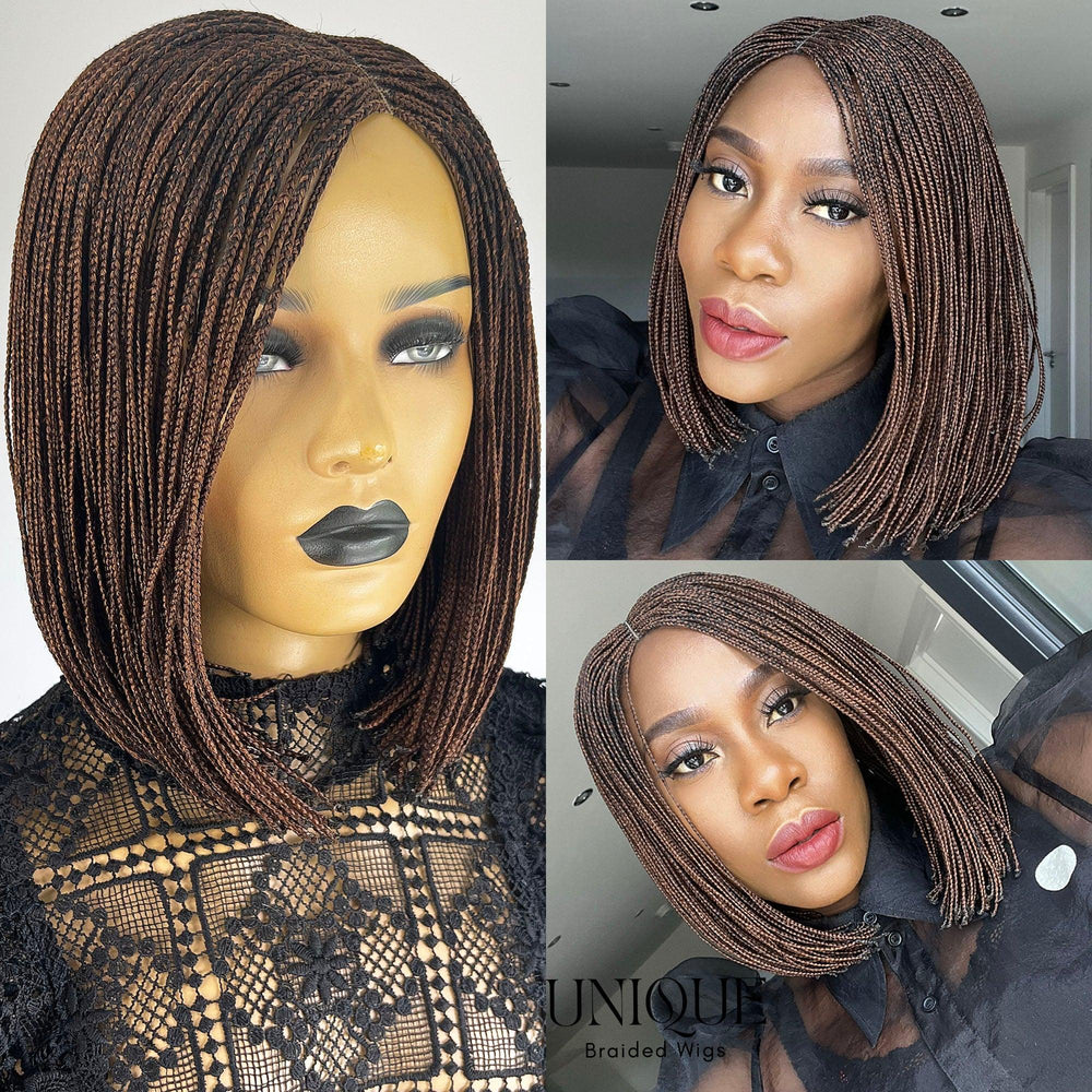 Micro Box Braids - Short Bob Braids Wig - UniqueBraidedWigs