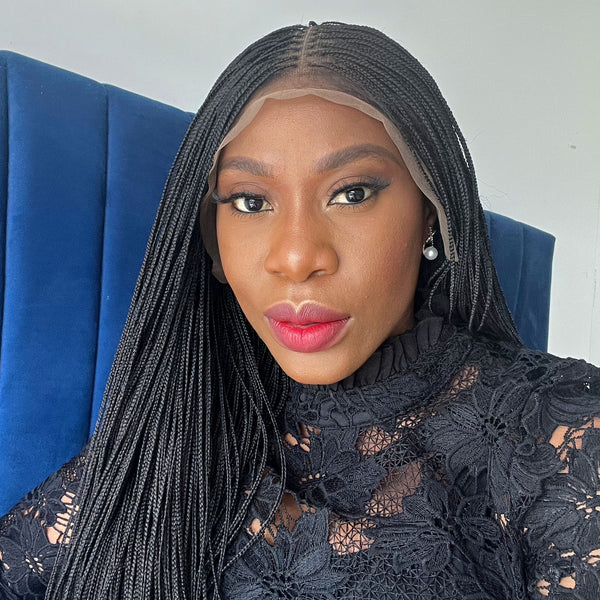 Micro Knotless Braided Wig - #1b – UniqueBraidedWigs